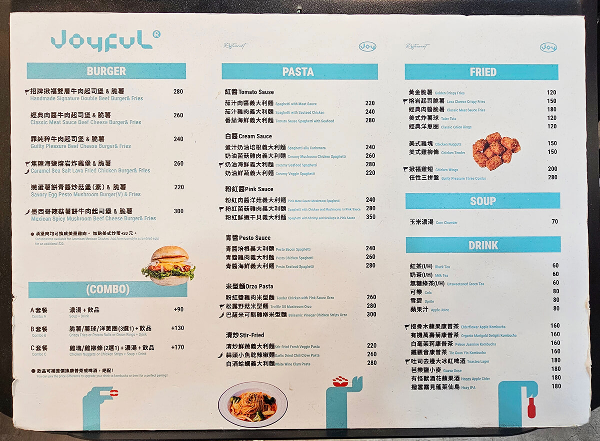 【台北美食】Joyful揪福 | 西門町巷弄隱藏版！2樓美式漢堡與義大利麵的驚喜美味 - 捲貓貪玩客